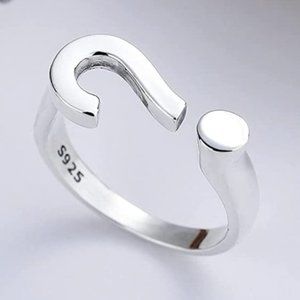 Free People | Jewelry | S925 Silver Question Mark Adjustable Ring ...